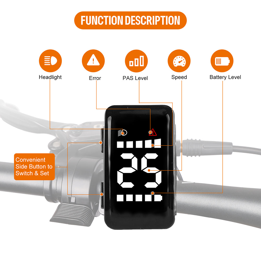 DZ40 Mini Display LCD Screen for UART Bafang eBike Kits - Varstrom