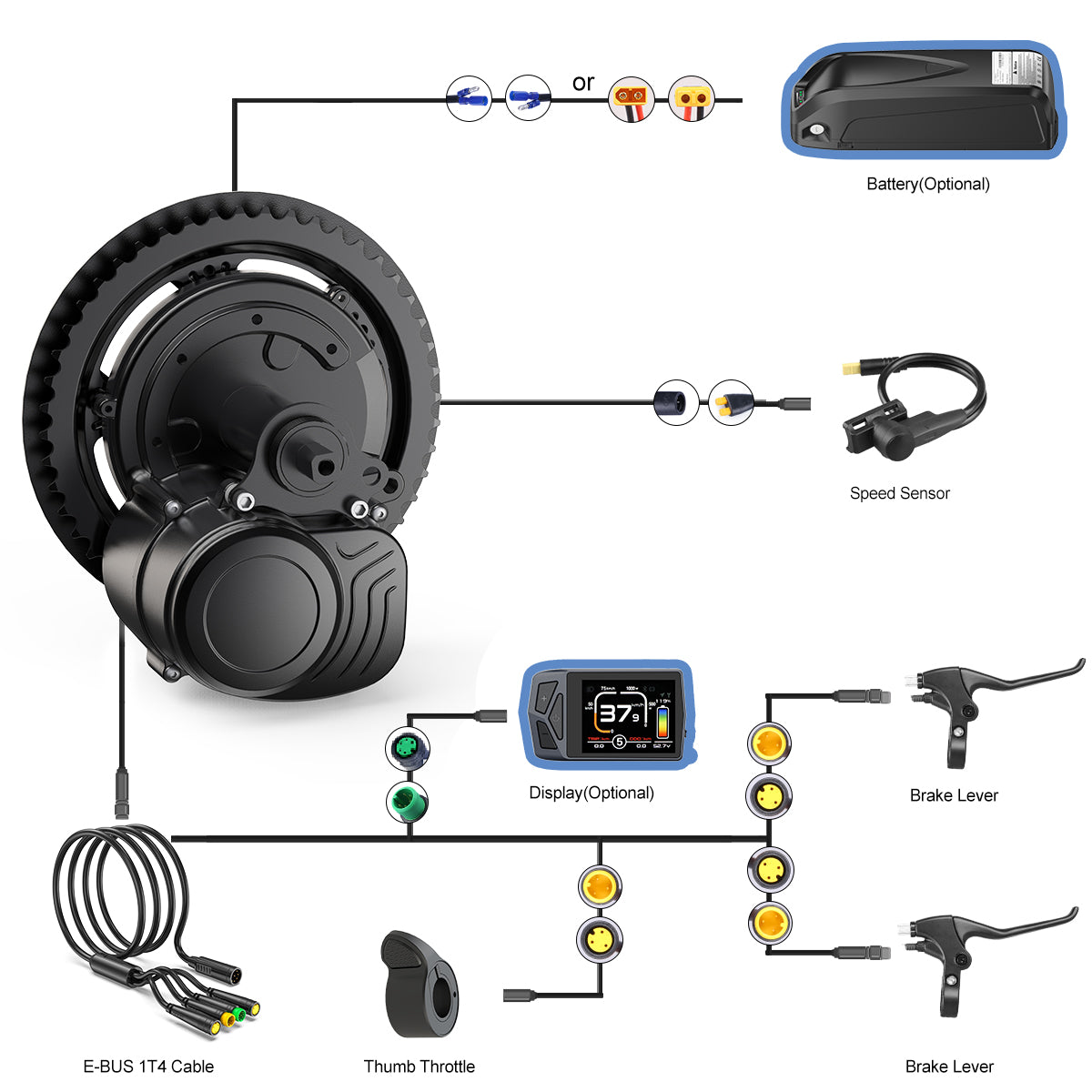 TSE TONGSHENG TSDZ2B 500W Torque Sensing Mid Drive Motor Conversion Ki – Varstrom
