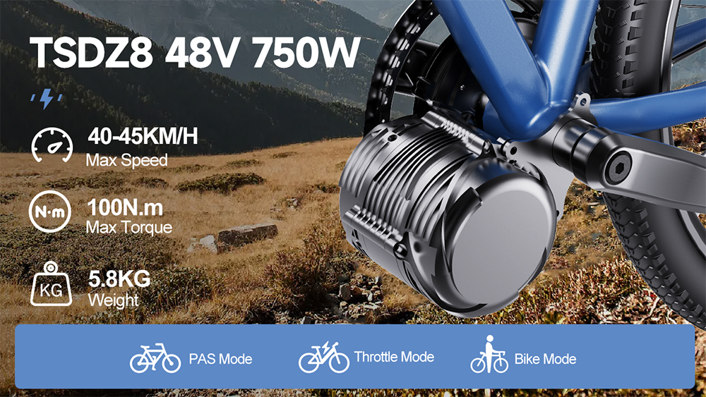 TSE TONGSHENG TSDZ8 48V 750W Torque Sensing Mid Drive Motor Conversion ...